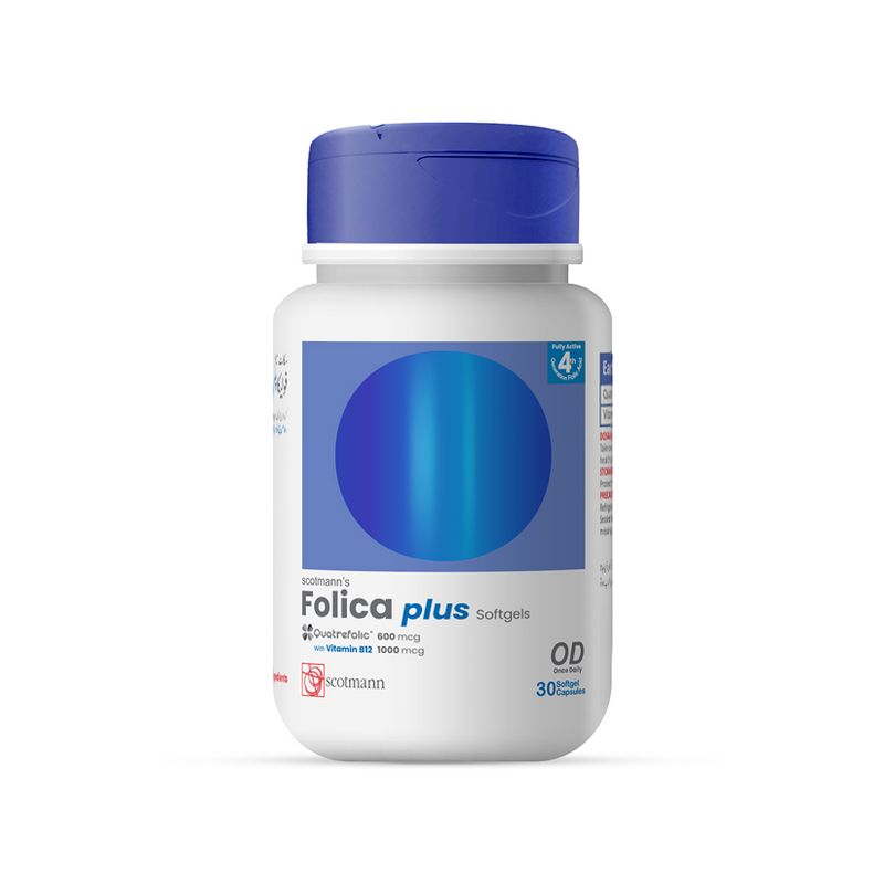 Folica Plus Quatrefolic & Vitamin B12 - 30 Softgels – WilWell